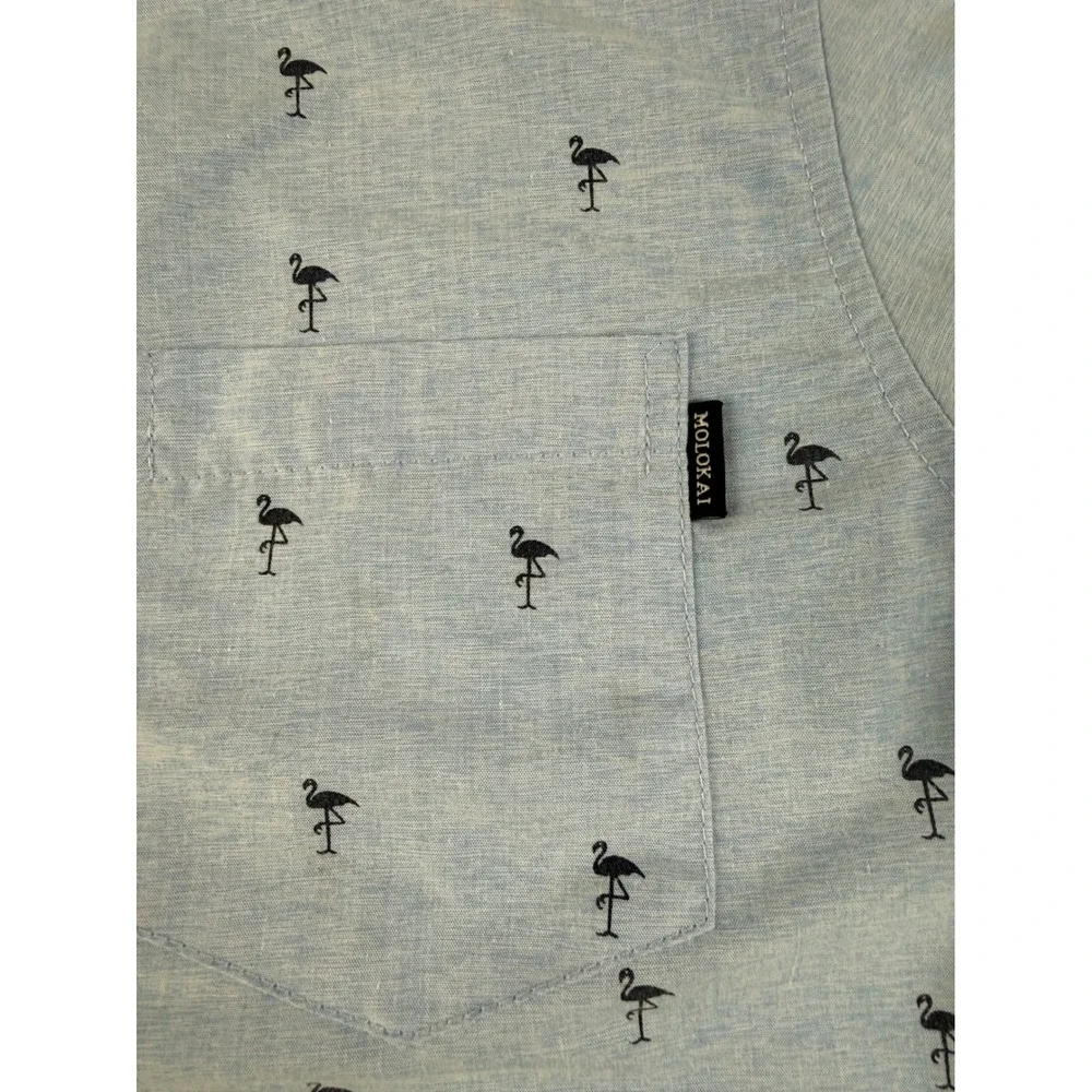 Molokai Surf Co. | Shirts | Tropical Flamingo Print Button Down Shirt ...